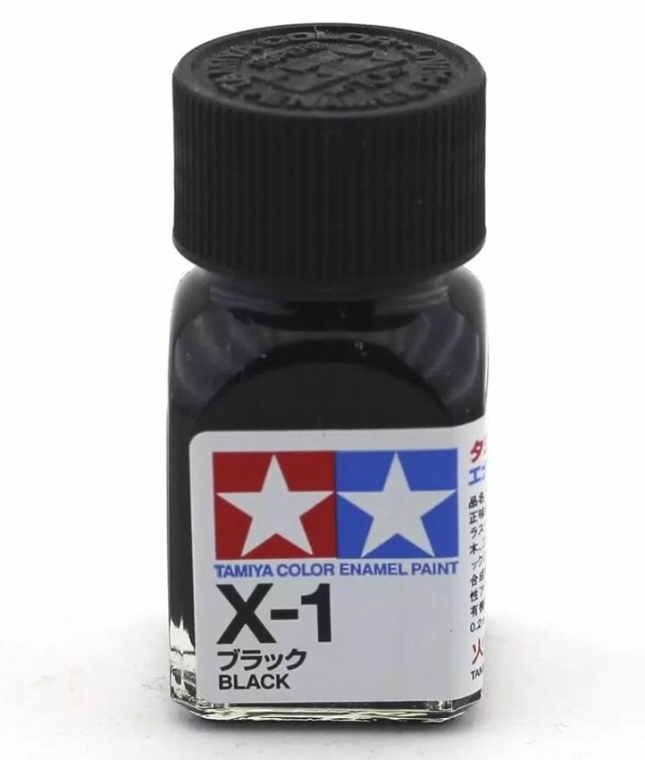 Х-1 Black (Черная глянцевая) эмалевая краска_ объем 10мл.