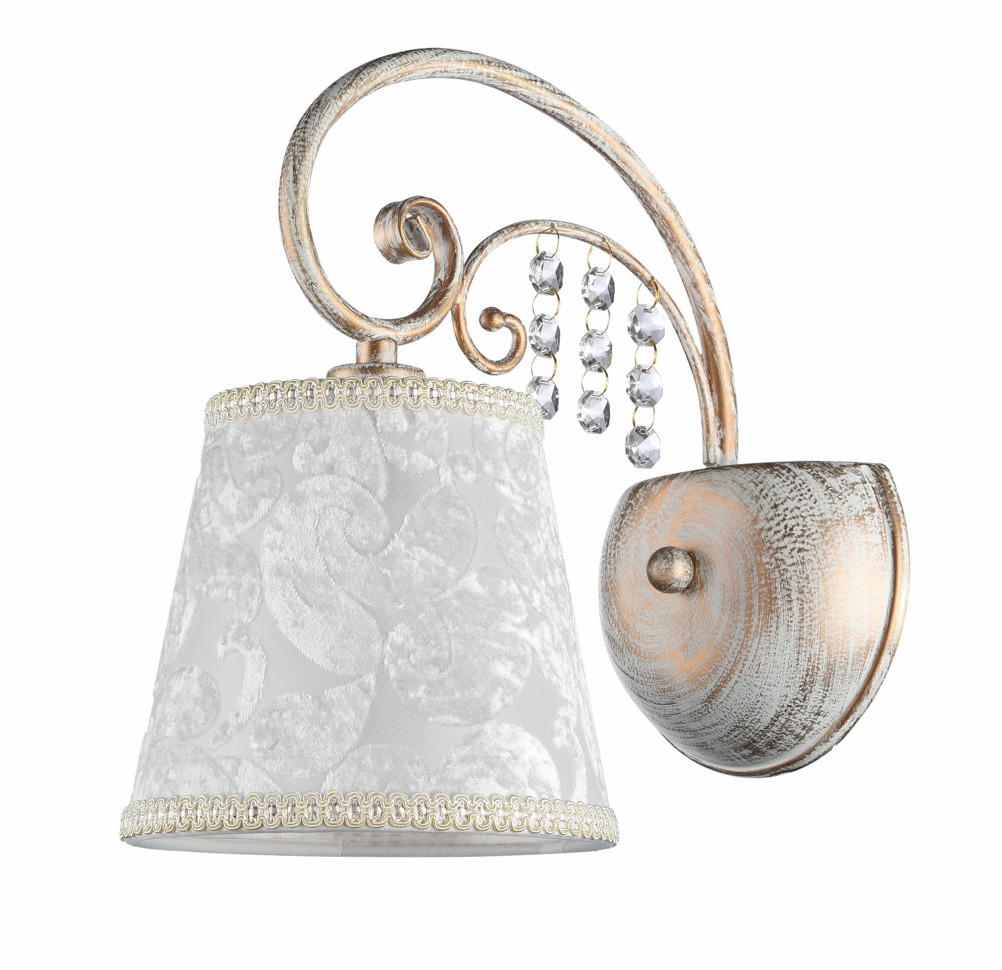 Бра FREYA FR2406-WL-01-WG, E14, IP20, белое золото/бежевый/молочный