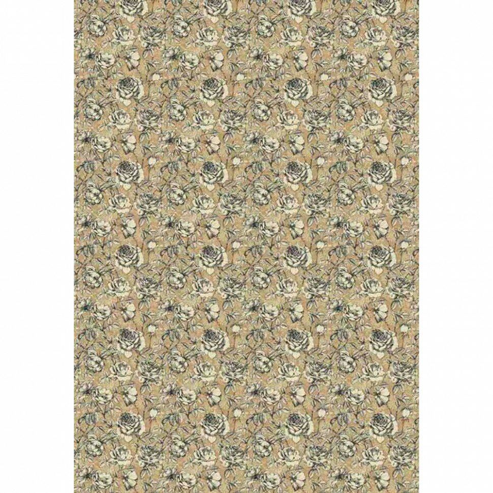 #DFSA3011 Бумага рисовая "Розы на фоне охры" 29.7 х 42.0 см Stamperia 1 лист