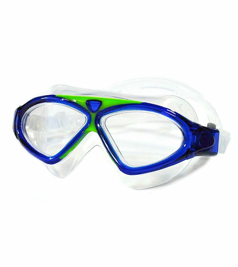 Очки-маска для плавания для детей Cupa Lapa LSG-630, прозрачные линзы, синий/салатовый