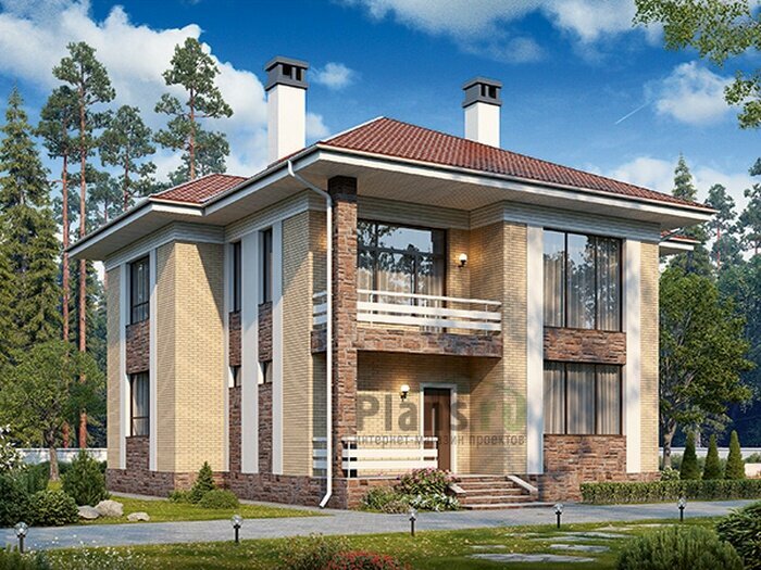 Проект дома Plans-44-82 (194 кв. м, поризованный камень)