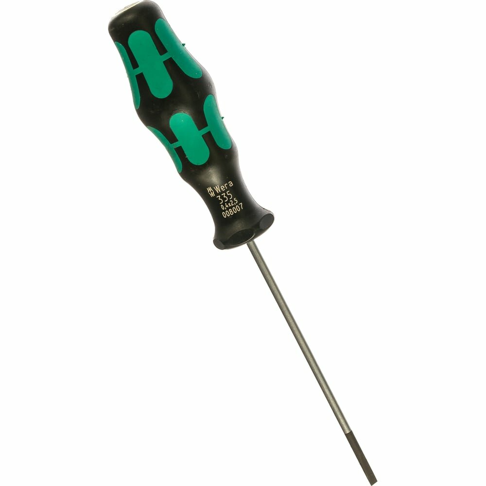Отвёртка шлицевая Wera, 0,4 х 2,5 х 75 мм, WE-008007