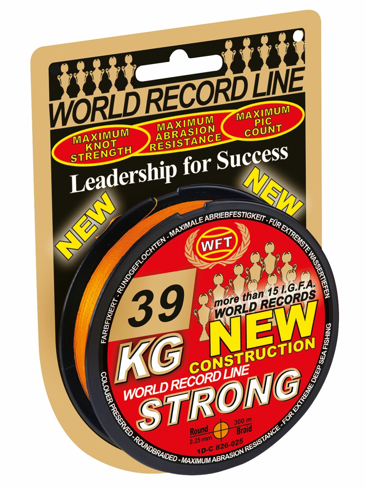 Леска плетёная WFT KG STRONG Orange 300/025