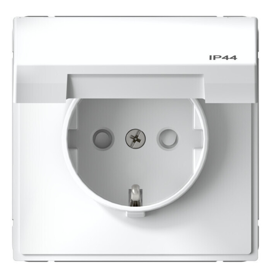 Розетка силовая штепсельная Systeme Electric / Систем Электрик ArtGallery Aqua, 16А 250В IP20 белая, с заземляющими контактами, шторками и крышкой, GAL440146 / электрооборудование