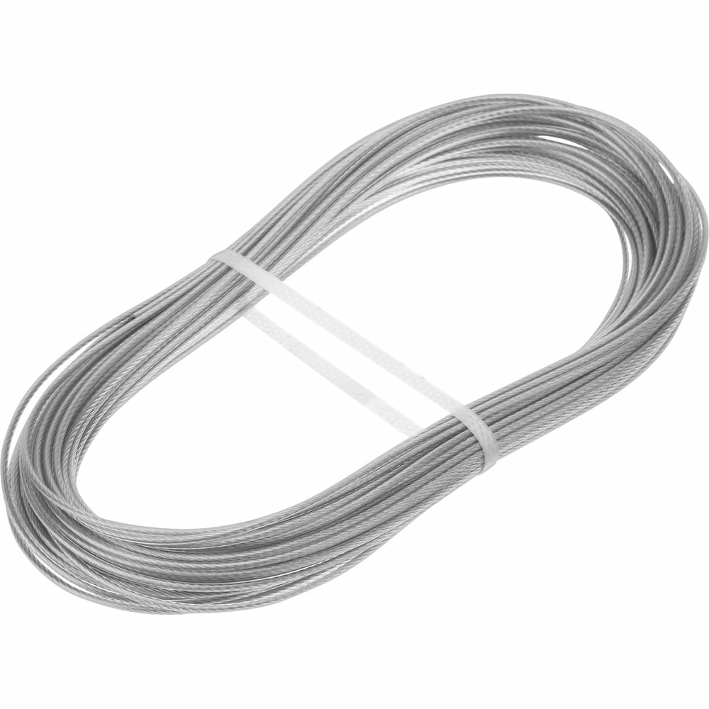 Металлополимерный трос СИБРТЕХ прозрачный ПР-2,0, 47625