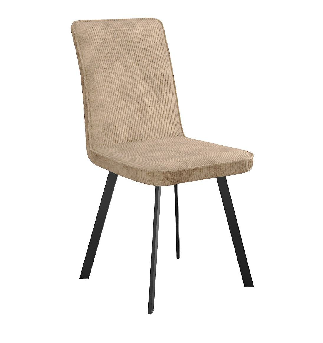 Комплект 2 шт. Стул для кухни DikLine 208 AN18 бежевый, ножки черные, микровелюр