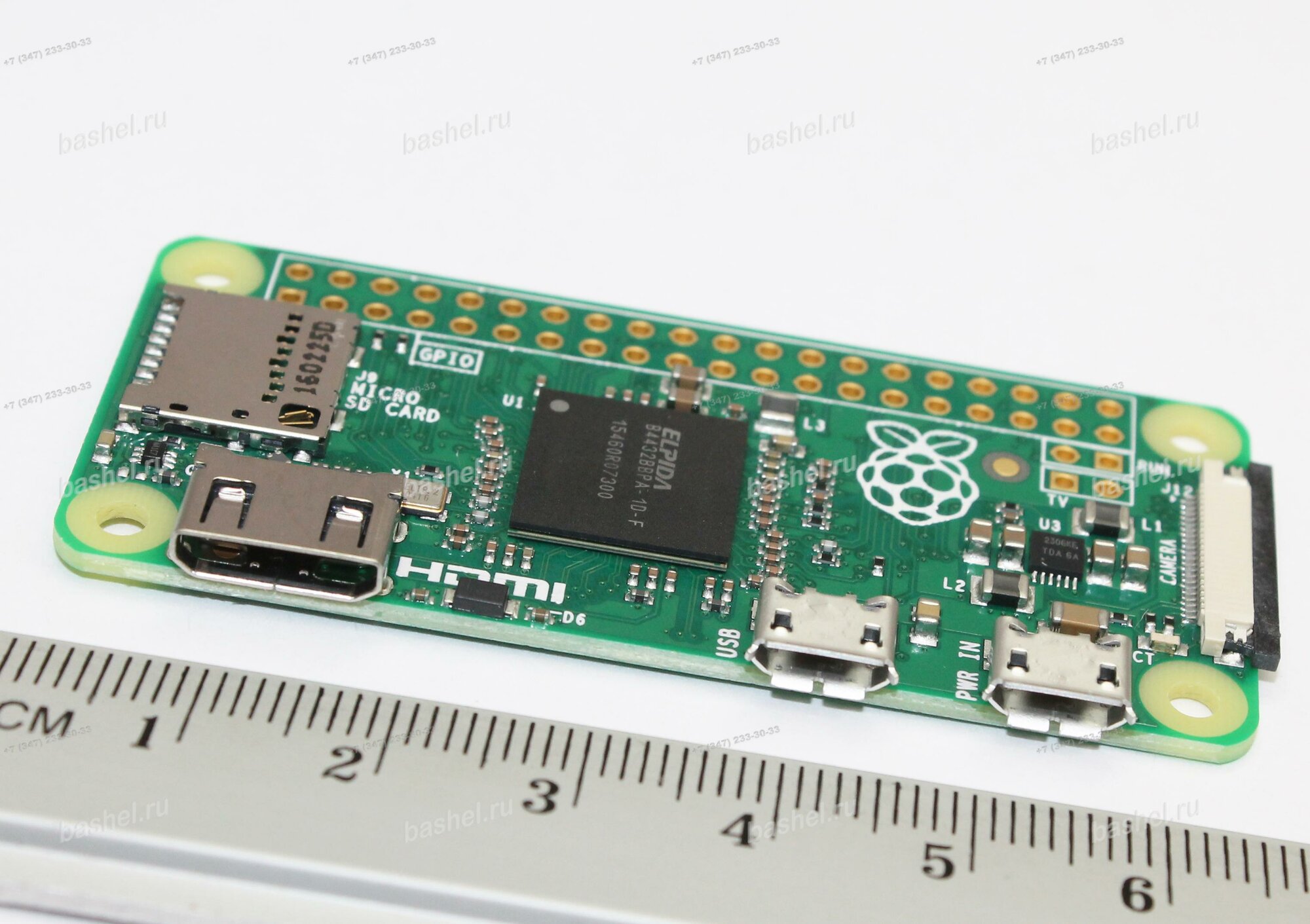 Raspberry Pi Zero, Одноплатный компьютер, RASPBERRY PI, (ARM11 1GHz, 512MB LPDDR2, mini-HDMI, GPIO)