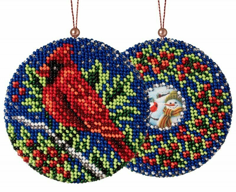 Набор для вышивания Радуга бисера #В-706 Талисман. Кардинал, Вышивка бисером, 8 см