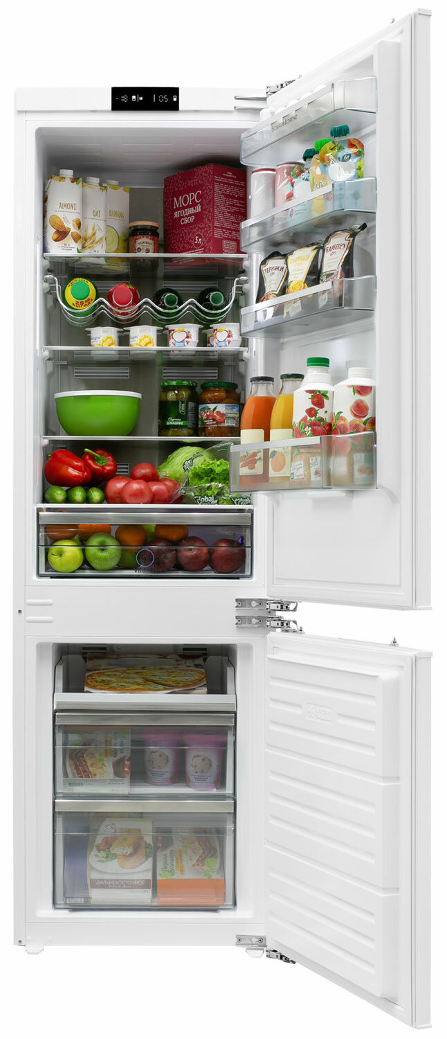 Встраиваемый двухкамерный холодильник Schaub Lorenz SLU E235B7 No frost, белый