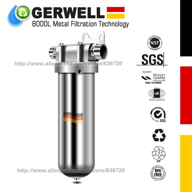 GERWELL WHT-D2 Фильтр для воды 8000L/H Half inch and 1 inch