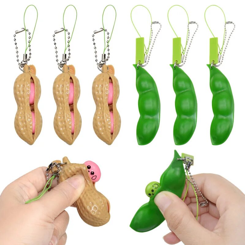 Декомпрессионные игрушки Edamame, 5 шт, цвет: pea — фото 1