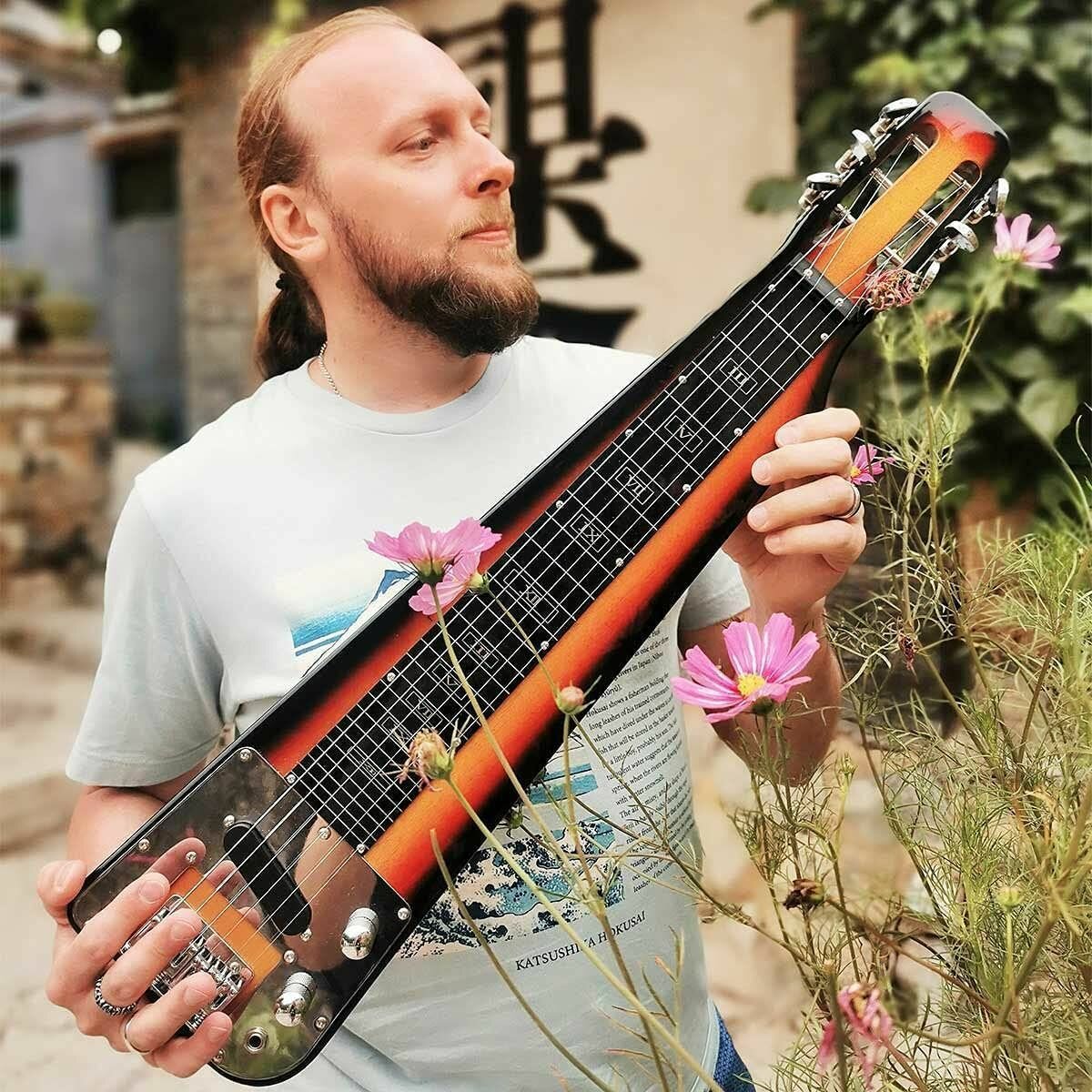 Batking Cтальная Гитара, Lap Steel Guitar, Электрические слайд-гитары 6-струнная гитара с прорезями для головы грифа