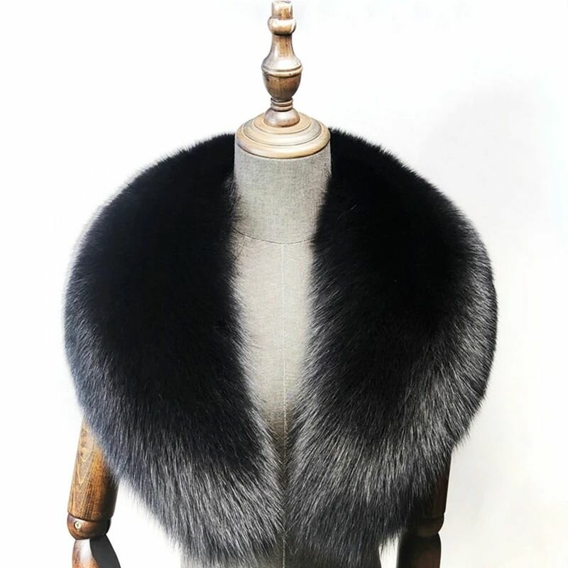 Горжетка меховая на капюшоне Белый воротник меховой съемный женский