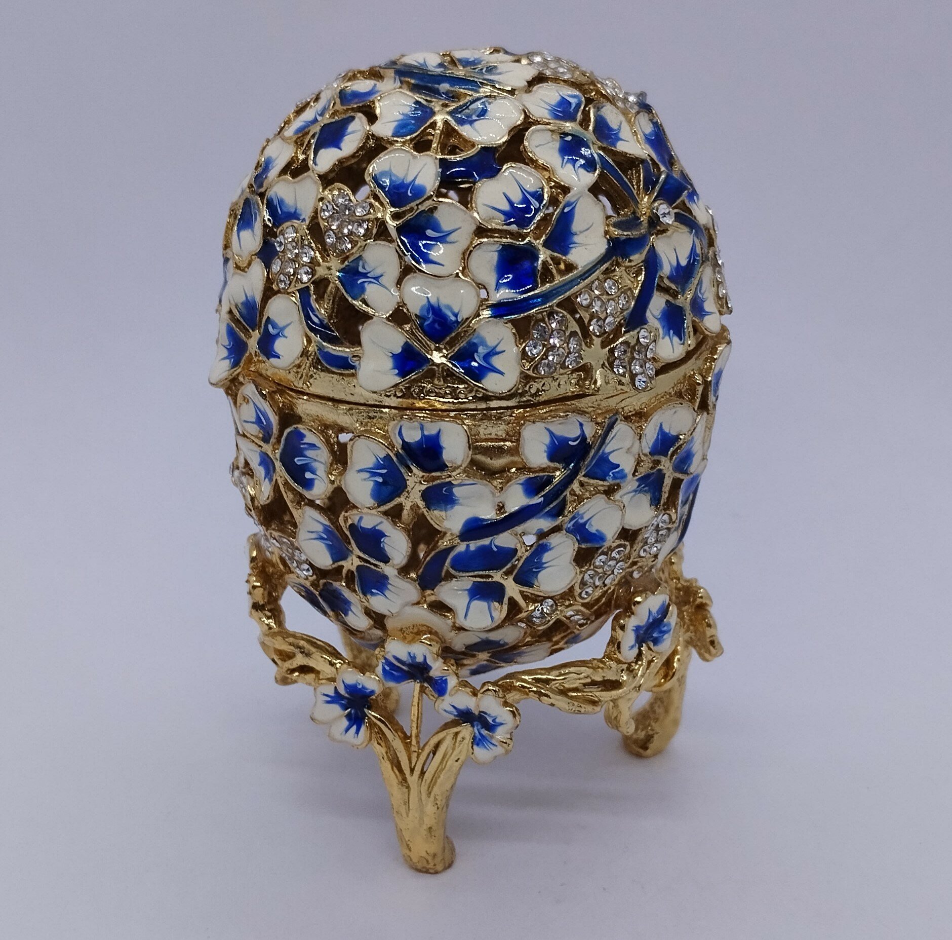 Яйцо Фаберже "Клевер", синее, 535 арт.