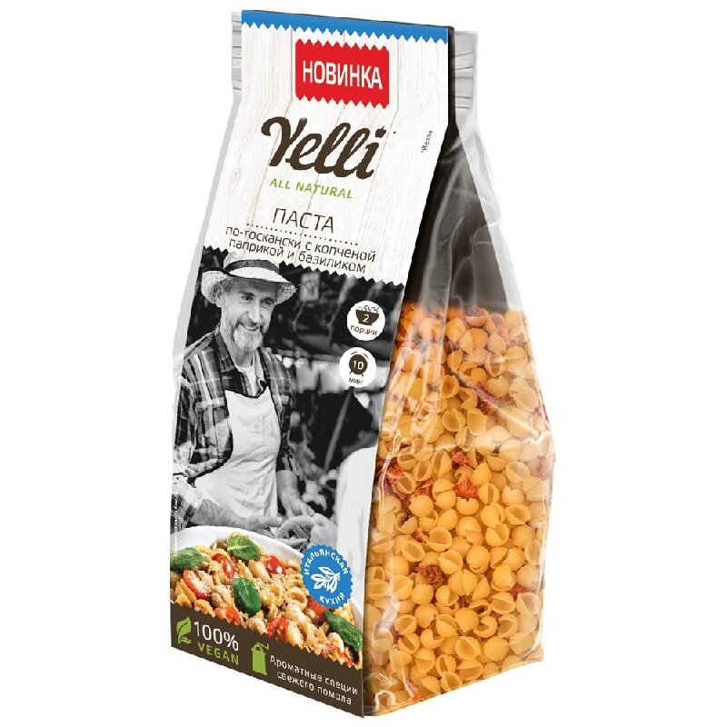 Паста YELLI по-тоскански с копченой паприкой и базиликом 180гр