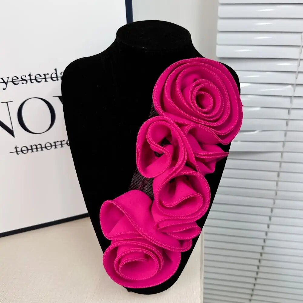 Розовый цветочный аппликатор из полиэстера, rose red