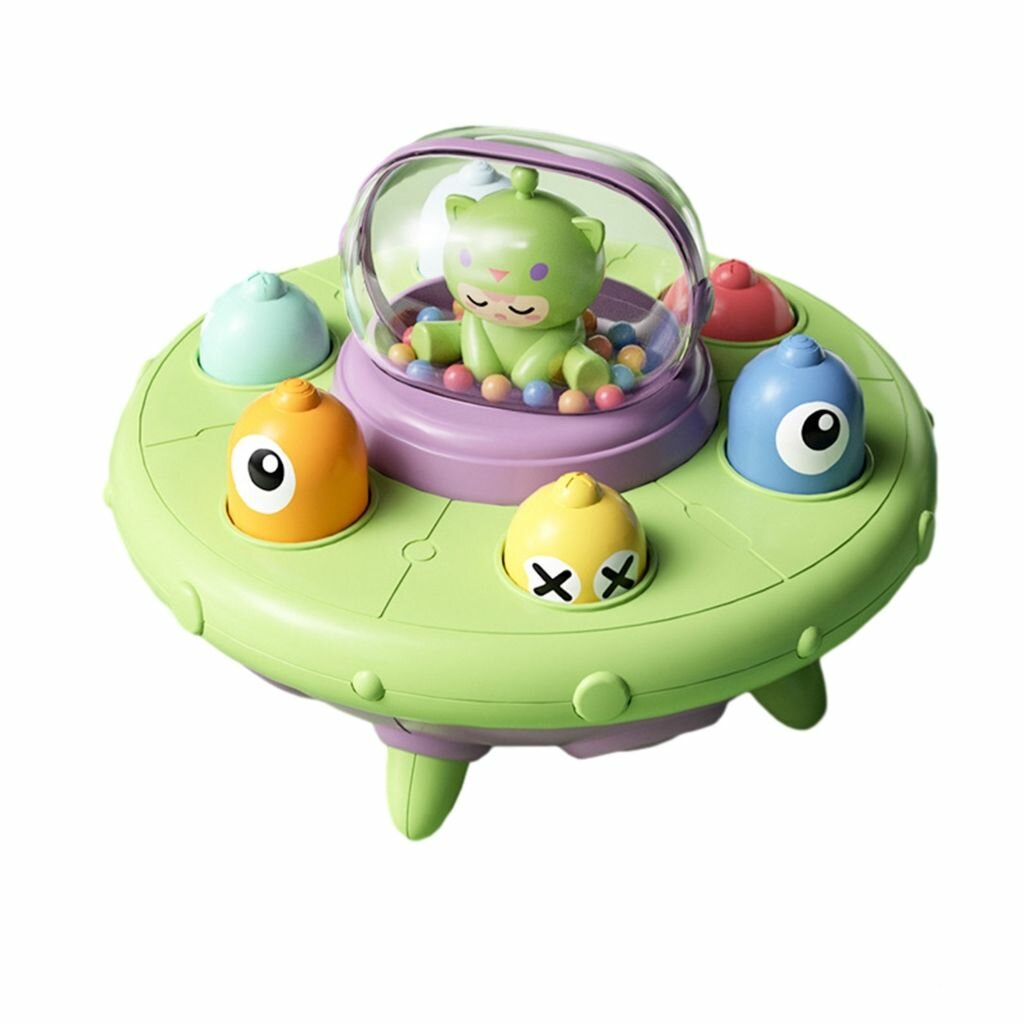 Забавные игрушки, Летающая тарелка Бей крота, интерактивная детская игрушка для родителей и детей зеленая, 1 набор