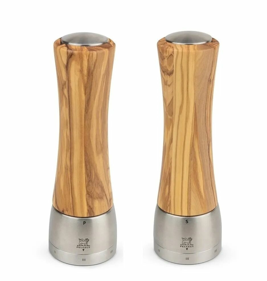 Набор ручных мельниц Peugeot Madras U-select- 2 шт, для соли и перца, деревянные, бежевые, 21 см, 4006950036164