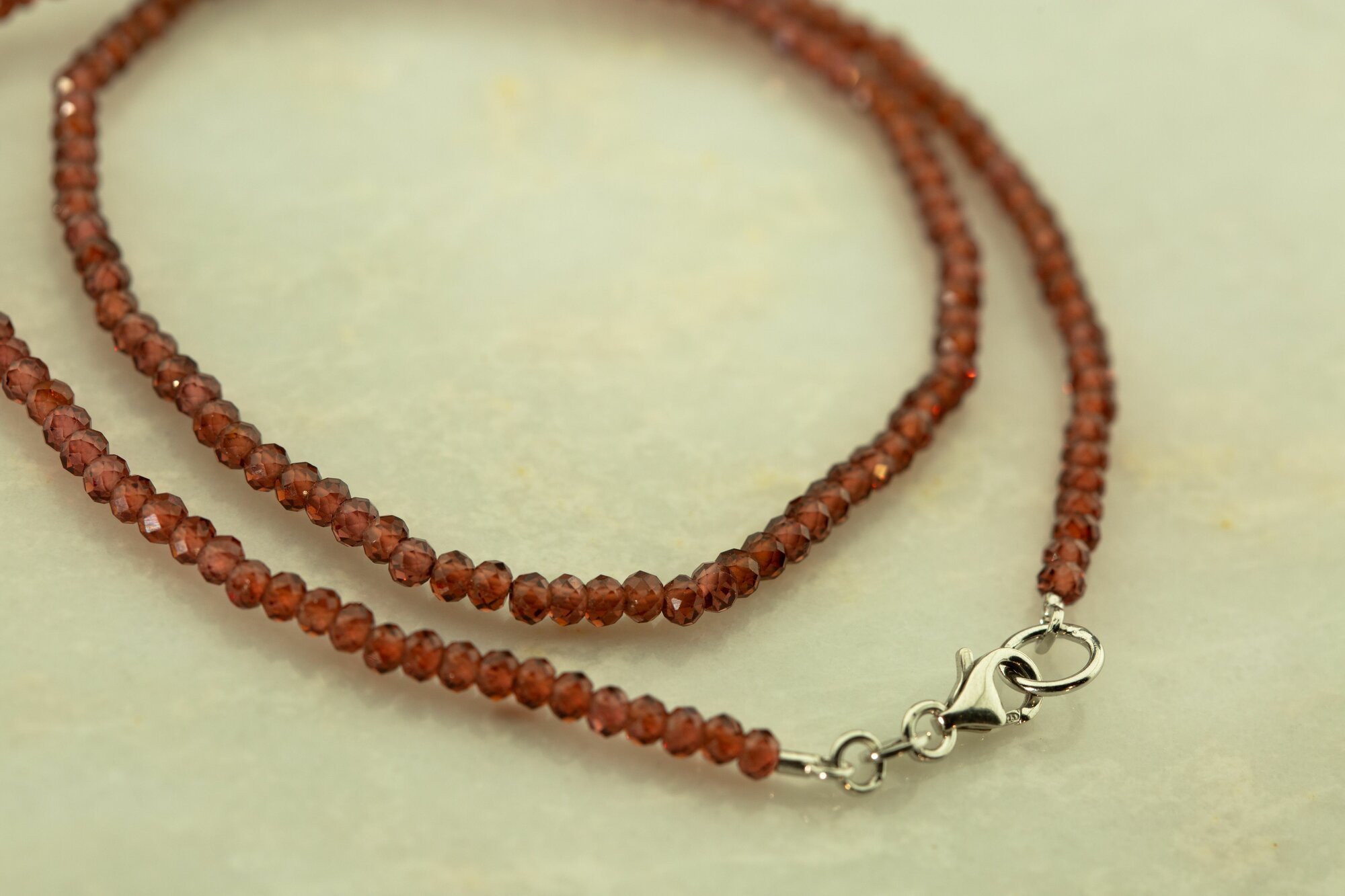 Колье, серебро, 925 проба, родирование, родолит