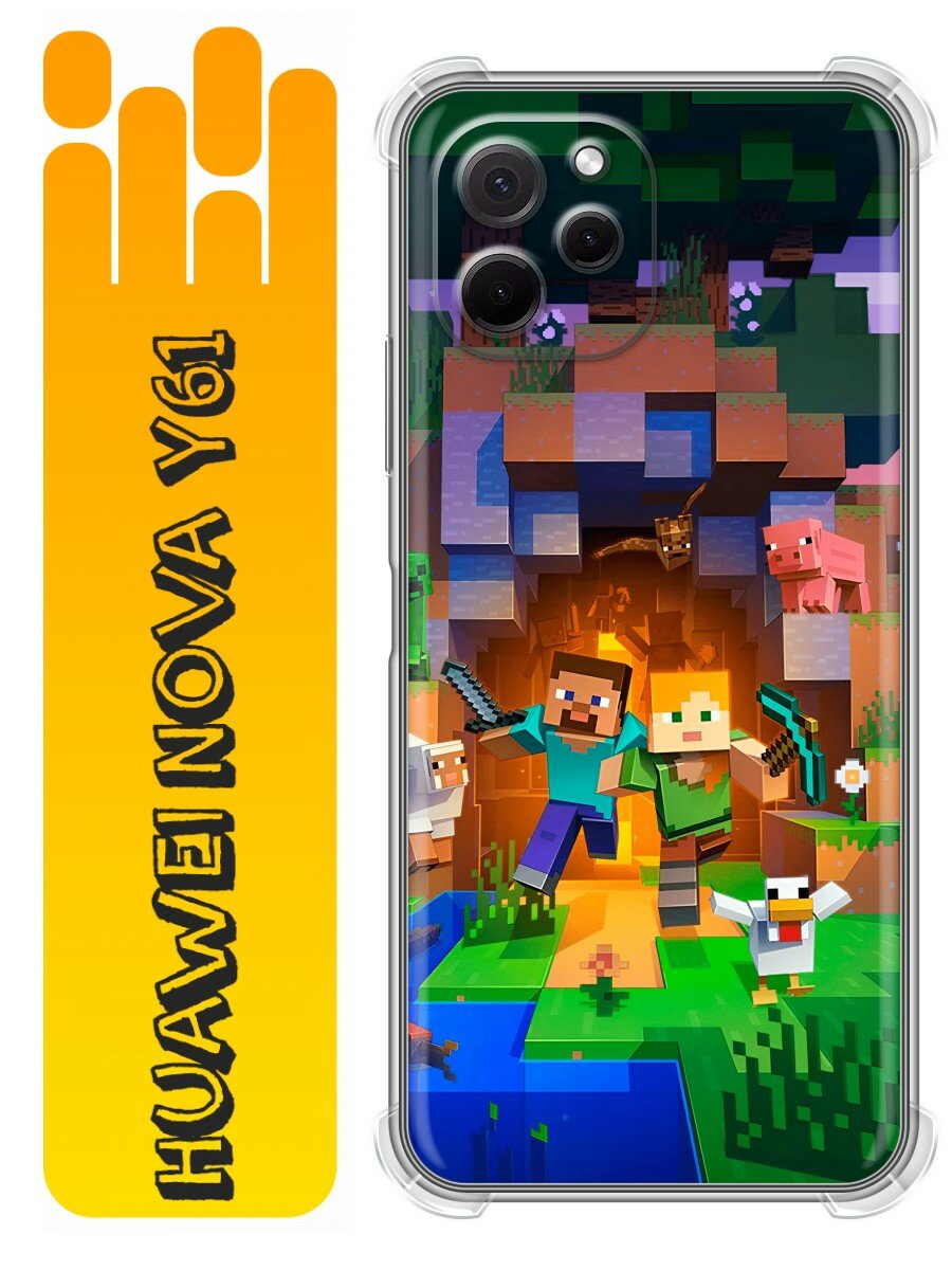 Чехол для Huawei Nova Y61 4G с принтом Minecraft Майнкрафт (Хуавей Нова У61 4G)