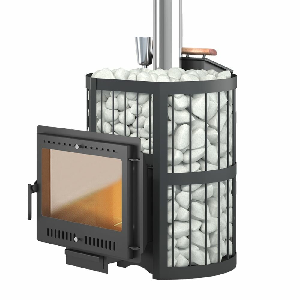 Печь банная этна 24 Панорама "М" Закрытая каменка Стандарт