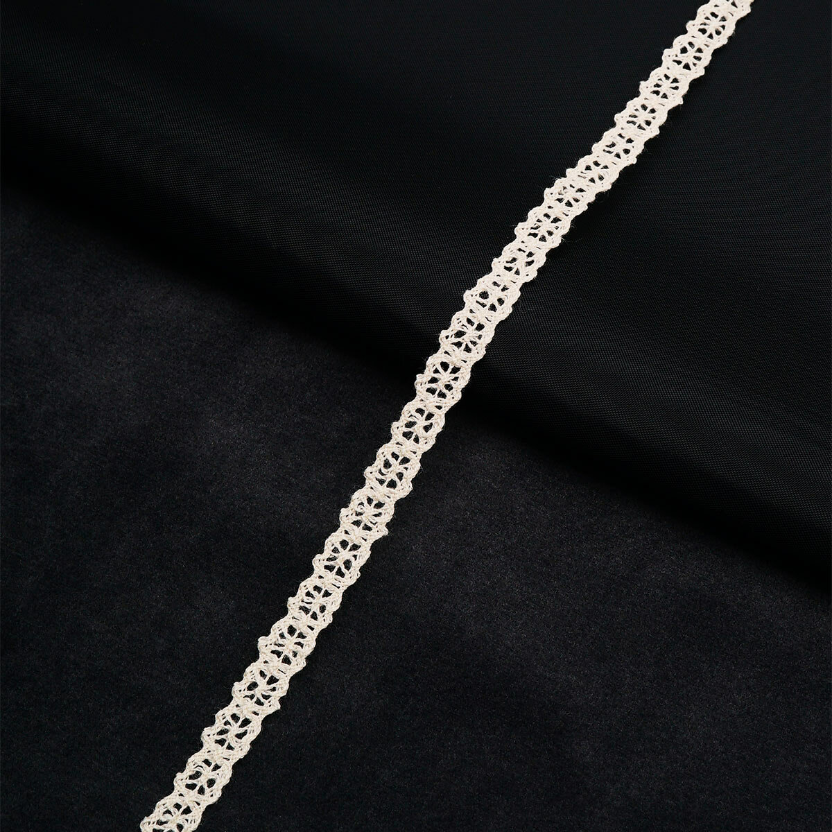 Кружево хлопок для рукоделия и шитья 6 мм × 13,72 м, неотбеленное, Айрис