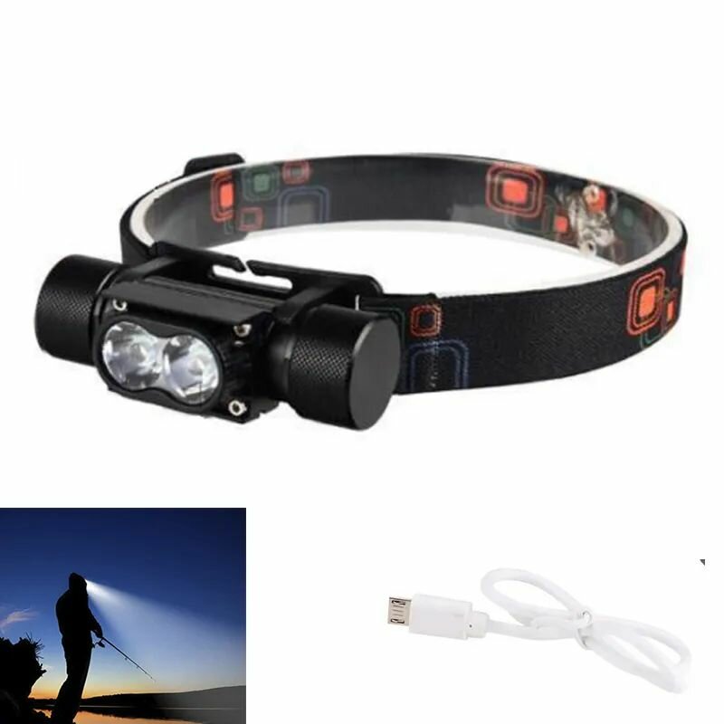 Фонарь налобный YYC-310-T6 5 режимов стробоскоп аккумулятор зарядка USB=v=