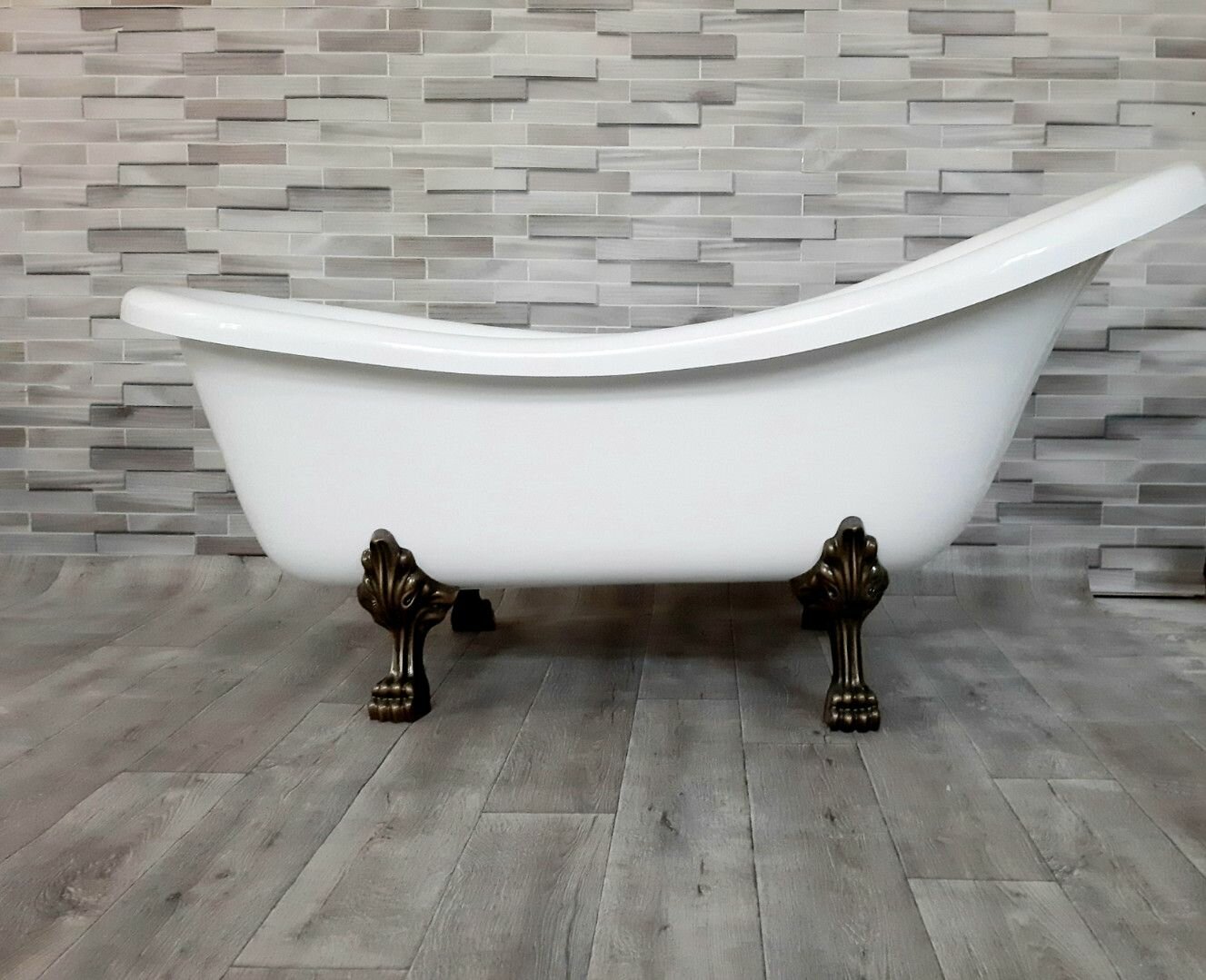 Ванна из литьевого мрамора CASTONE Даллас Кинг 174х81 ножки бронза