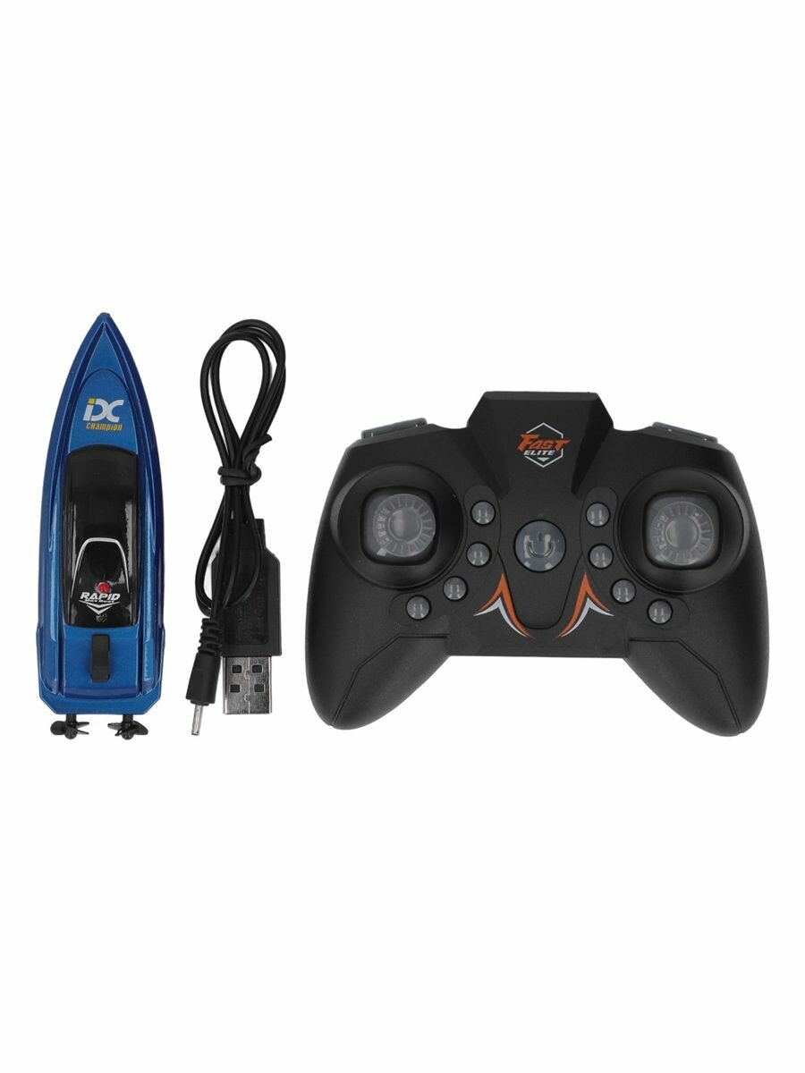 2,4G водонепроницаемая электрическая игрушка-скоростной катер, высокоскоростная мини-лодка с дистанционным управлением, перезаряжаемая от USB, синяя, быстрая игрушка-лодка для детей и взрослых