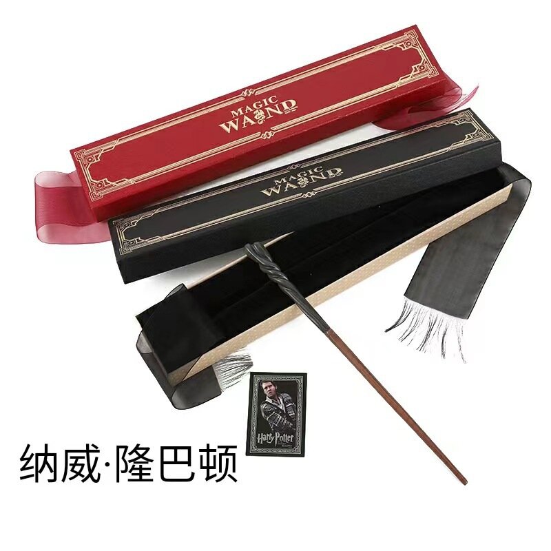 Гарри Поттер Металлическая палочка с сердечником Рождественская подарочная коробка Билет Таблица заклинаний Офисный культурный реквизит для косплея 46. Пупок синяя подарочная коробка с лентой горячего тиснения