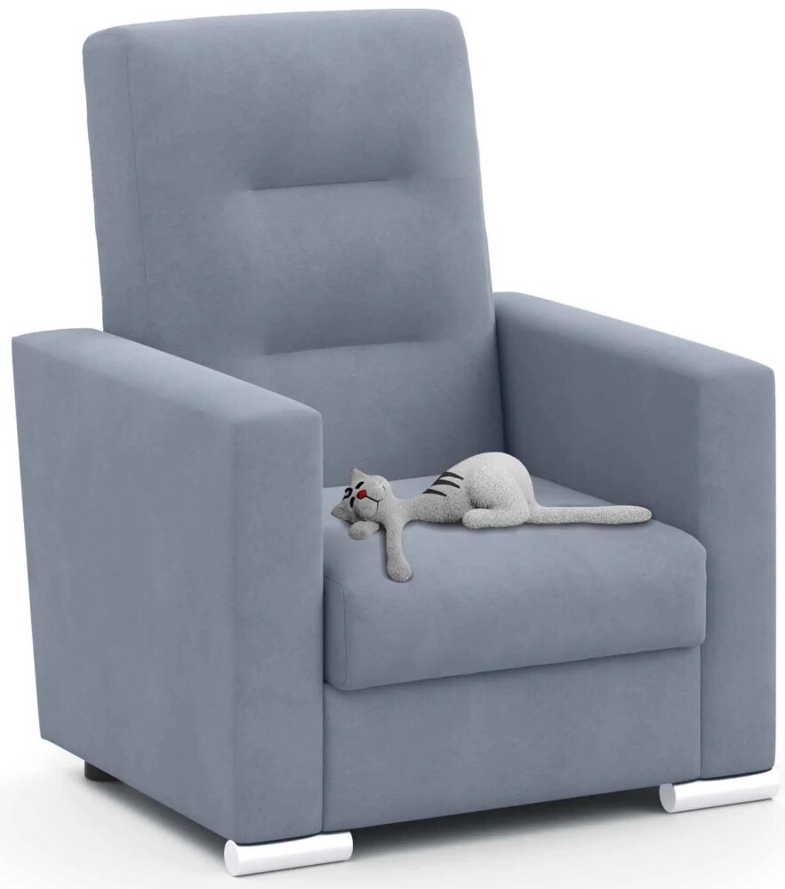 Кресло для отдыха Комфорт DIVANO с высокой спинкой, велюр, серый дизайн 6