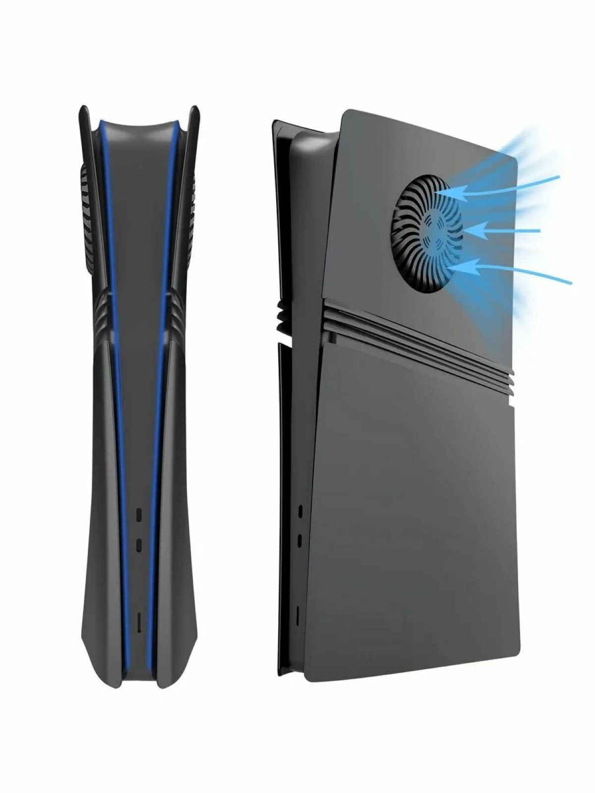 Защитные сменные боковые панели корпуса для Sony Playstation 5 PS5 PRO 2.0 Digital без дисковода Black Черный