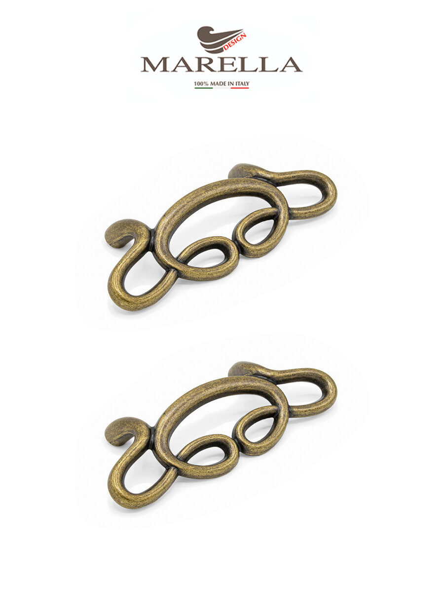 Ручка мебельная скоба 64 мм ROBERTO MARELLA (Италия) античная бронза (комплект 2 шт.)