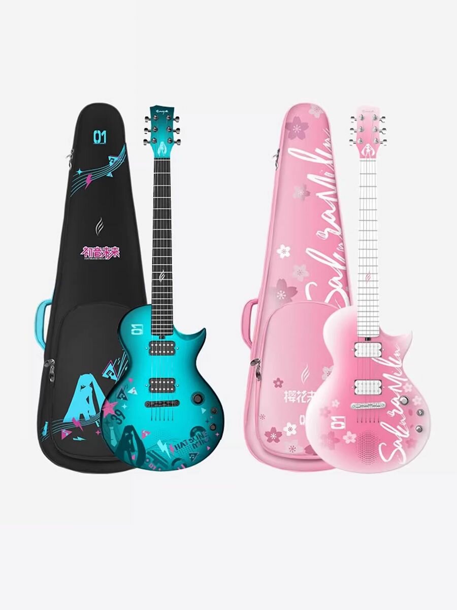 Enya Music Электрогитара ENYA Nova Go Sonic Совместная модель с Хацунэ Мику Электрогитара из углеродного волокна 6-струнная