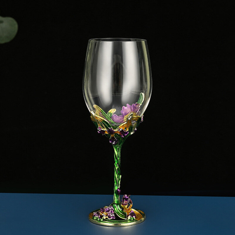 Набор графинов для вина в европейском стиле с эмалированной отделкой, высококачественные хрустальные бокалы для вина, французские ретро-бокалы на ножке.