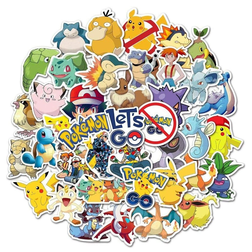Набор наклеек Stiker Pack "Покемоны", 50 наклеек, самоклеящиеся