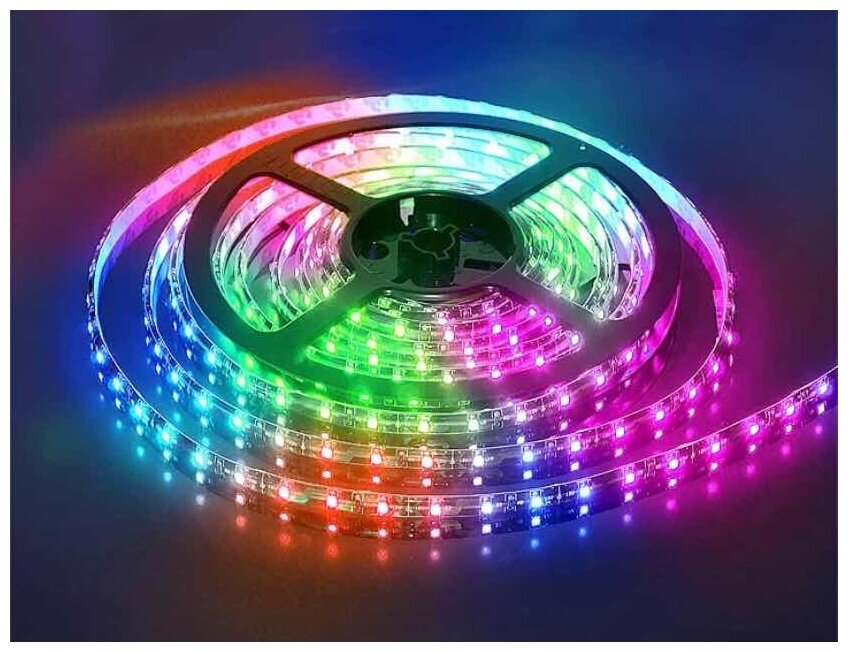 Светодиодная лента разноцветная 5050 негерметичная 14,4W 12V RGB (10м)