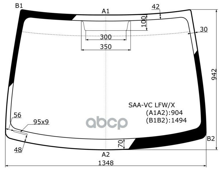 Стекло лобовое Honda Fit 01-07 / Jazz 02-09 XYG арт. SAA-VC LFW/X