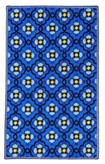 Коврик придверный Незабудки 50х80 Россия прорезиненный, домашний, придверный, прикроватный, для ванной комнаты, в детскую, противоскользящий