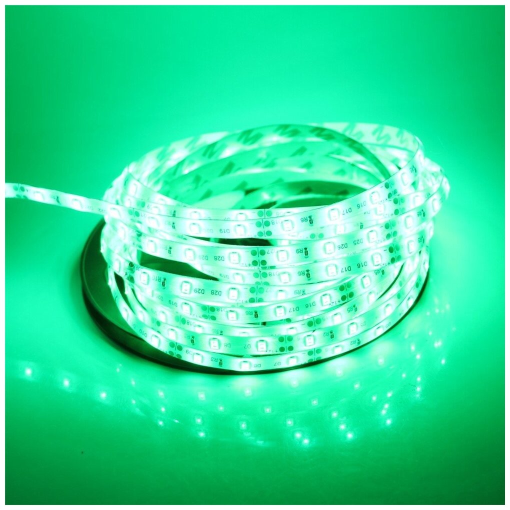 Светодиодная лента 2835-60LED-IP65 12 вольт 5м. - Цвет свечения: Зеленый