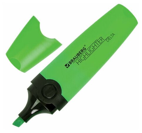 Текстовыделитель BRAUBERG "DELTA", зеленый, линия 1-5 мм, 151720