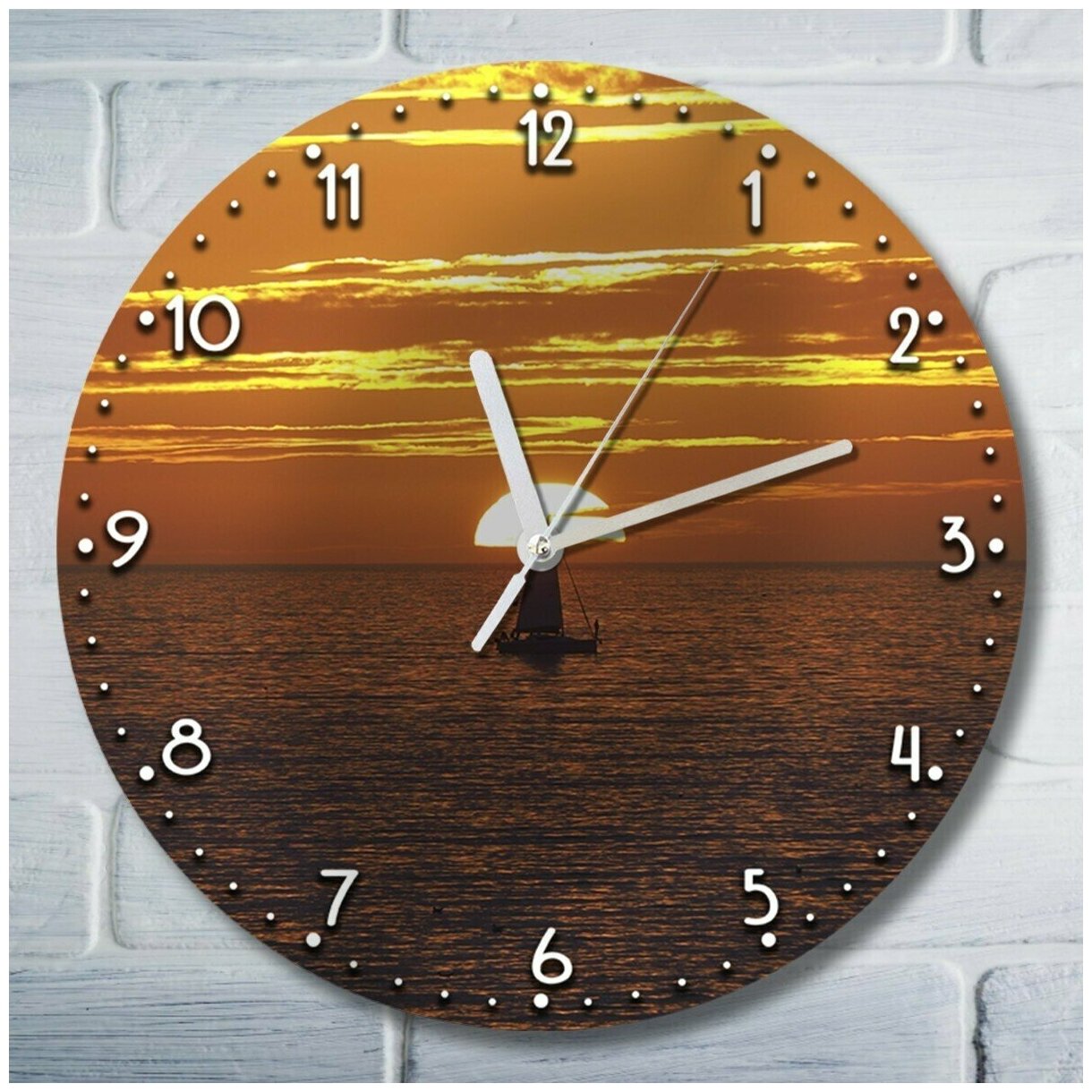 Настенные часы УФ с рисунком пейзаж - 2133