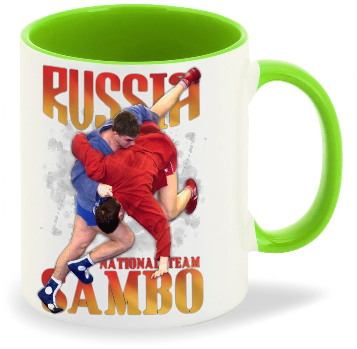 Кружка светло-зеленый CoolPodarok Russia Sambo. Самбо