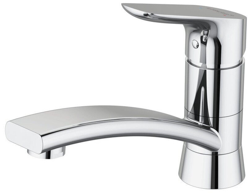 Смеситель для раковины в ванную Damixa Eclectic, хром, для умывальника, поворотный излив 156 мм, латунь