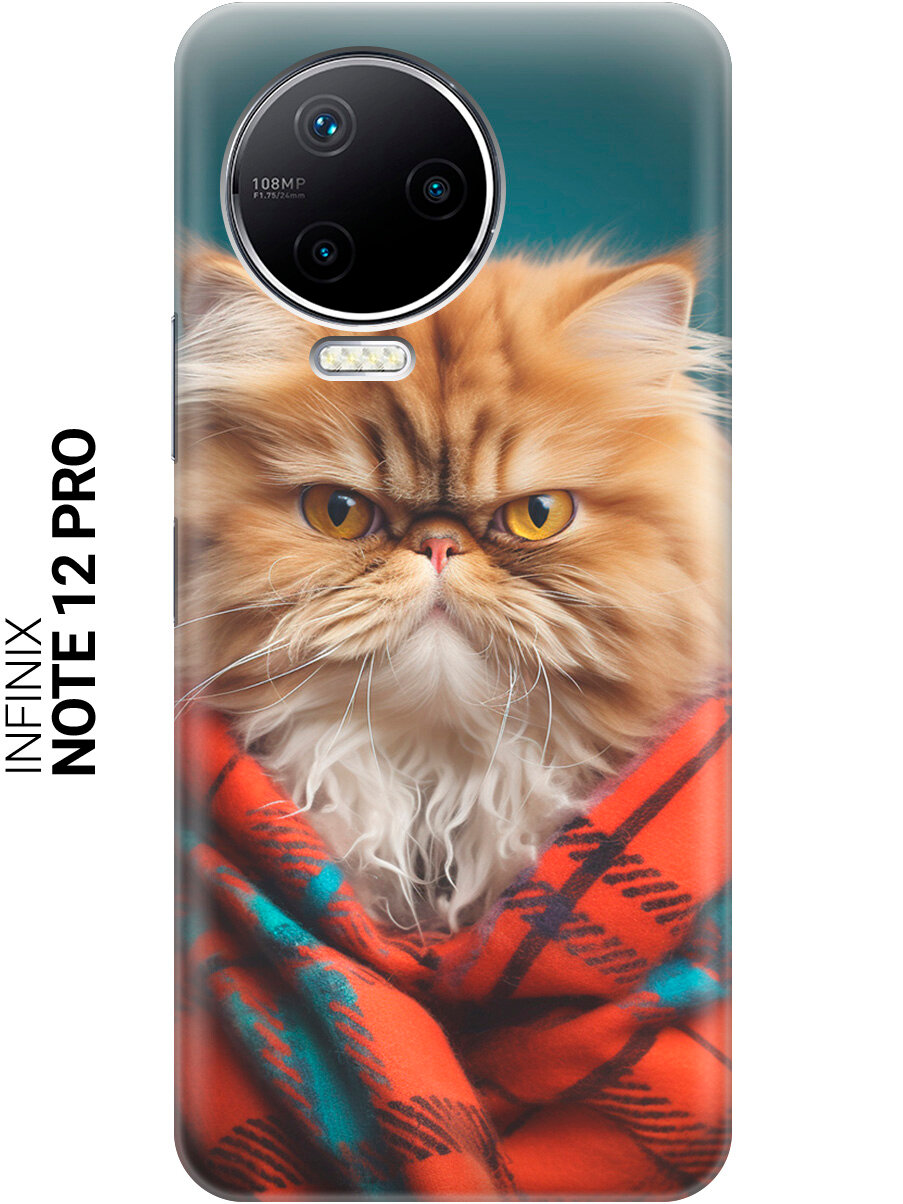 Силиконовый чехол на Infinix Note 12 Pro / Инфиникс Нот 12 Про с рисунком "Недовольный котик"