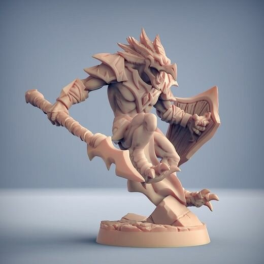 Кенку Паладин, Воин Аракокра, Страж миниатюра для DnD (ДнД) и других Настольных игр (НРИ, Варгеймов или РПГ), фентези тематика