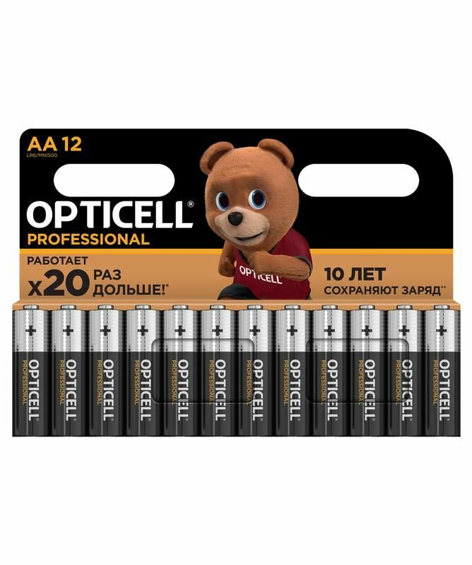 Элемент питания алкалиновый AA/LR6 (блист. 12шт) Professional Opticell 5052005/6052005