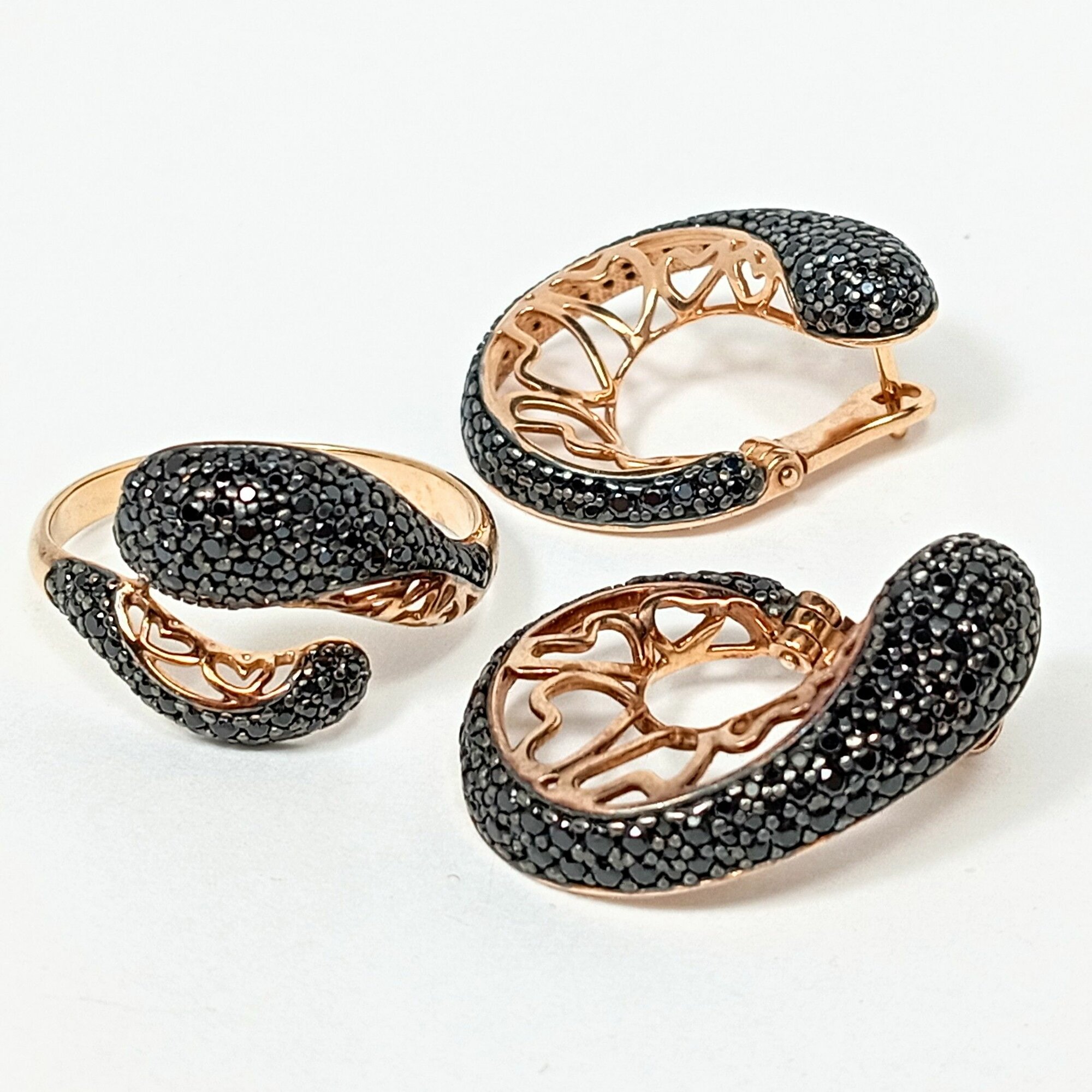 Ювелирный комплект, серебро, 925 проба, шпинель