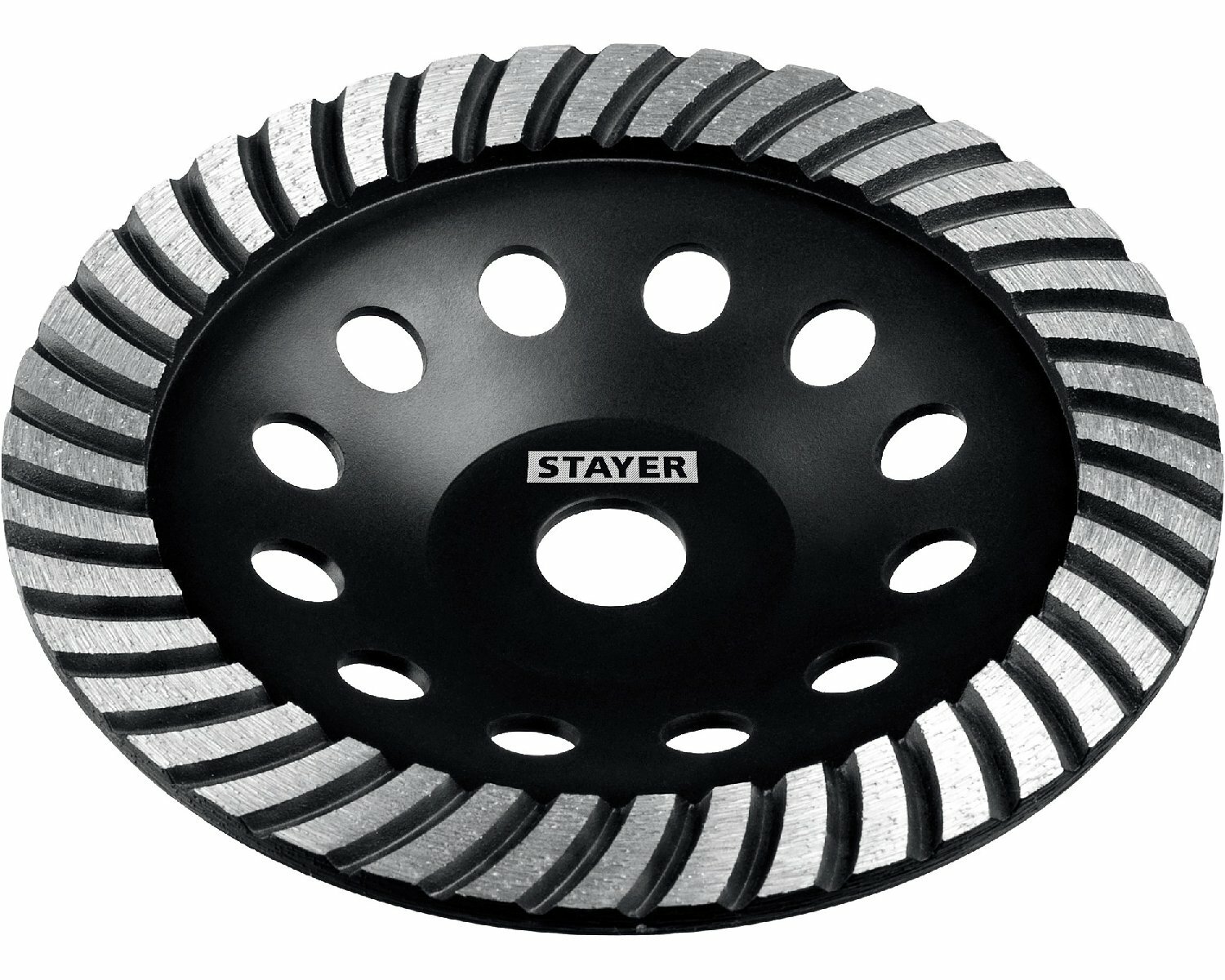 Алмазная шлифовальная чашка STAYER Turbo диаметр 180 мм сегментированная стальное основание высота сегментов 5 мм посадка 22.2 мм