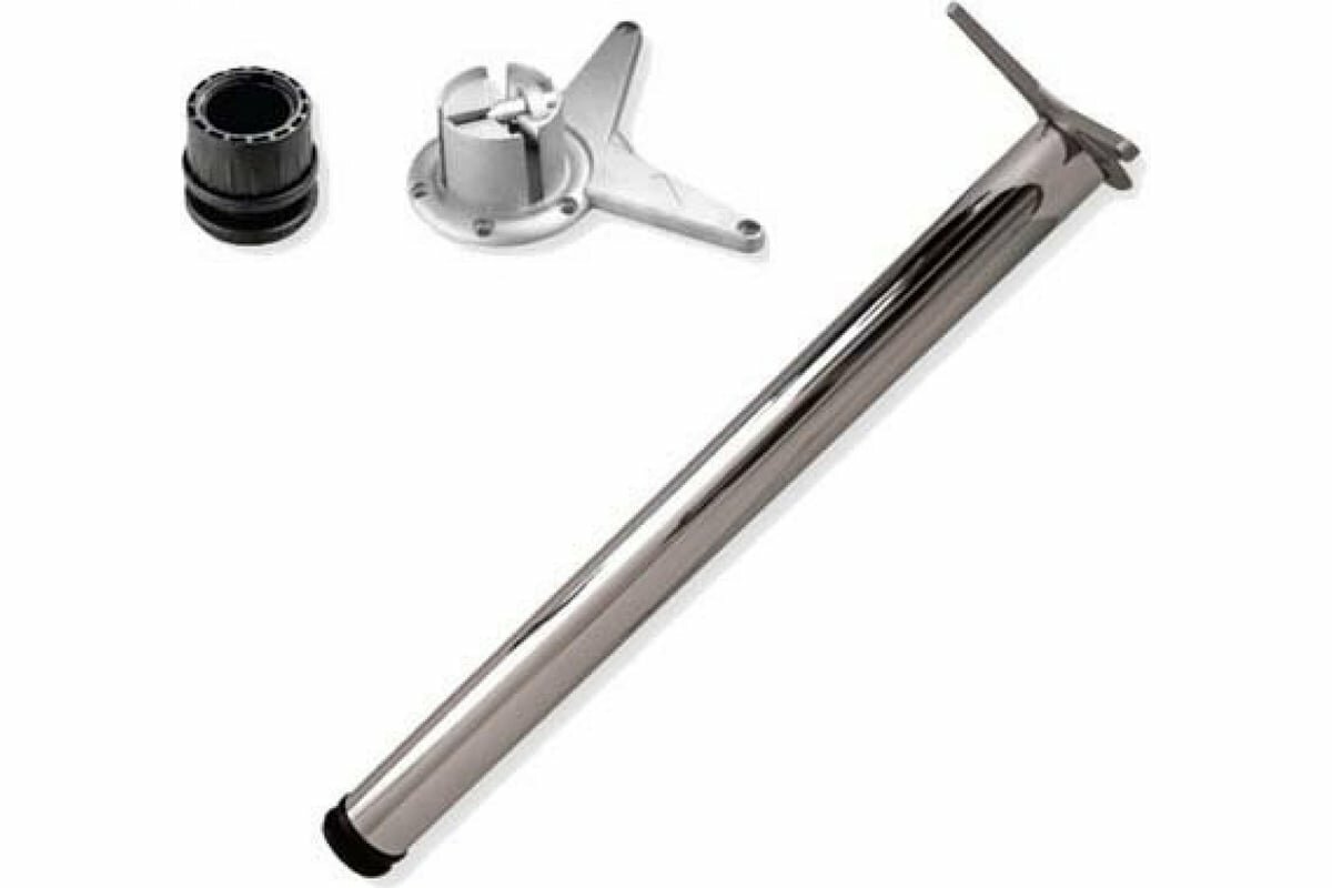 MFK-TORG Ножка для стола 82 см хром крепление "УСЫ" 4440 Н-82 Х